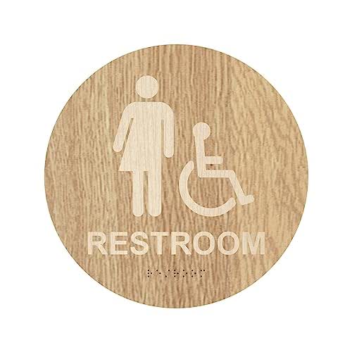 Amazon.com: Gender Neutral Wood Restroom Sign - 9" Size - Unisex Non ...
