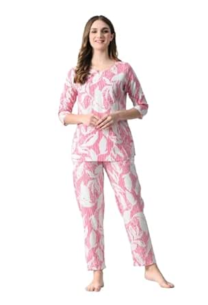 Buy Ichaa Women's Rayon Printed Night Wear Top and Bottom Night Suit ...