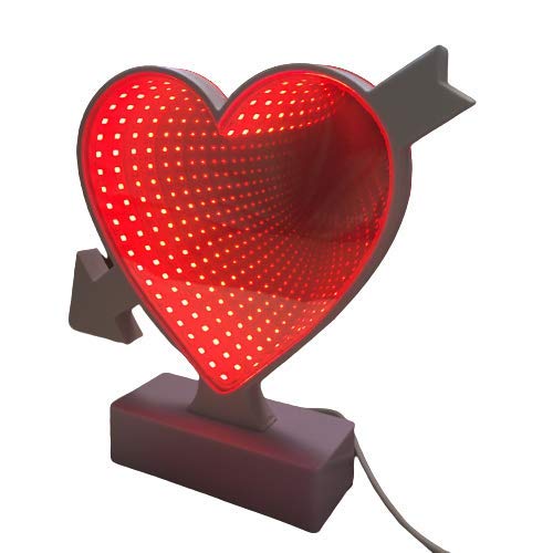 Buy Infinity Mirror Tunnel LED Heart Sign Light 3D Mirror RED Colour ...