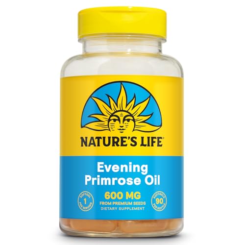 Nature's Life Evening Primrose Oil, Vegetarian | PMS & Menopause Hormone Balance Support | Skin ...