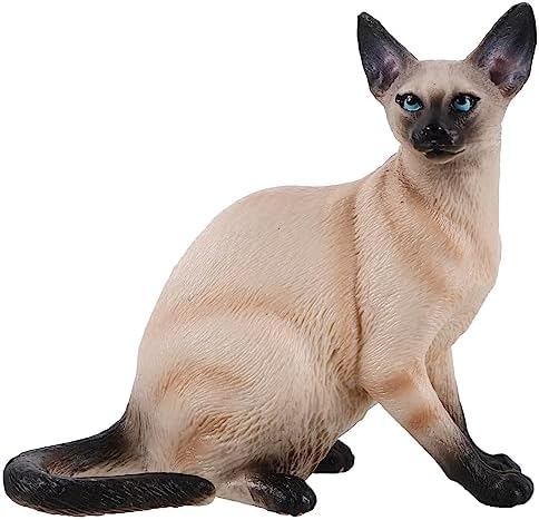 Amazon.com: ABOOFAN Cat Model Siamese Cat Figurine Realistic Simulated ...