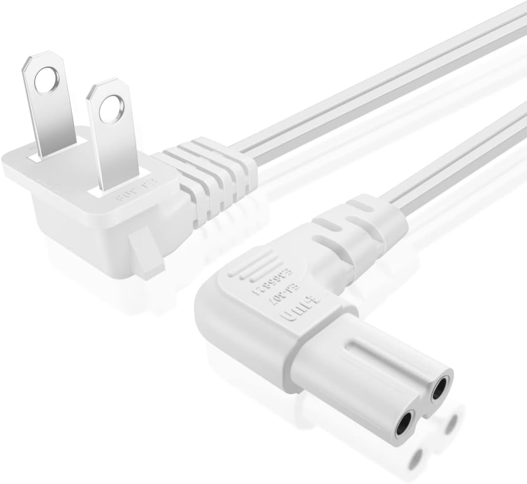 Amazon.com: TNP 2 Prong Power Cord NEMA 1-15P to IEC320 C7 Right Angle ...