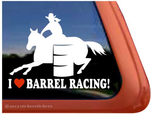 Amazon.com: I Love Barrel Racing! Barrel Horse Trailer Vinyl Window ...