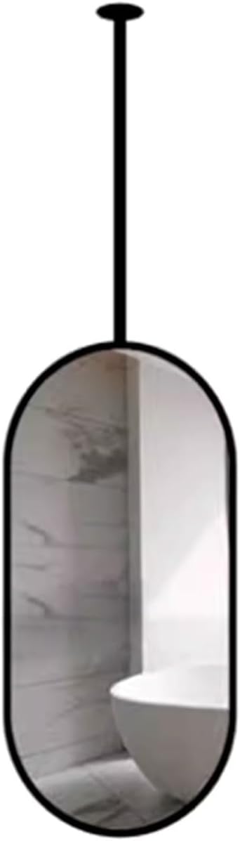 Amazon.com: Seodradow Black Metal Pole Ceiling Suspended Mirror, Wall ...