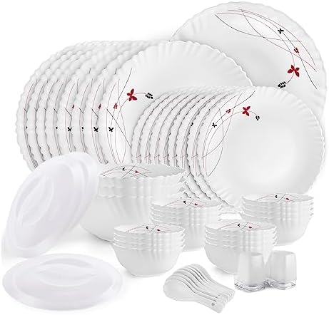 Cello Opalware Dazzle Series Plain Dinner Set, 13Pcs | Opal Glass ...