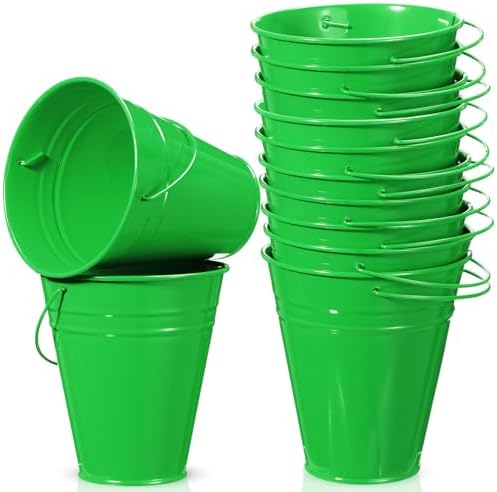 Amazon.com: Sadnyy 12 Pack Metal Buckets with Handle, Galvanized Bucket ...
