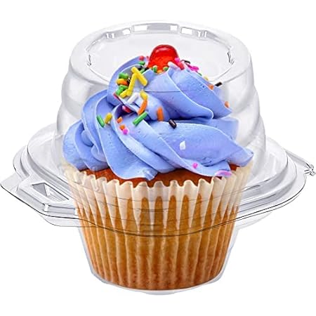 Amazon.com: Cupcake Boxes Individual Plastic, 100 Pack Individual ...