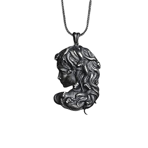Amazon.com: Medusa the Mortal Gorgon Pendant, 925K Sterling Silver, 0. ...