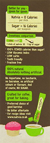 Natvia 100 % Natural Sweetener 80 Sticks (Pack of 1) - Tastyfactory
