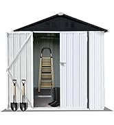 Amazon.com : CCBEKIIM 6'x4' Metal Outdoor Storage Shed with Floor Base ...
