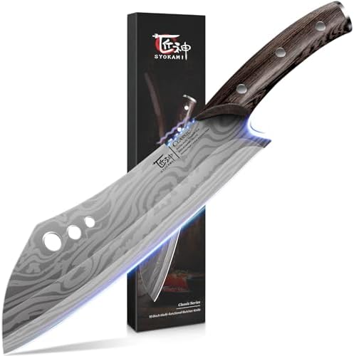 Amazon.com: SYOKAMI Butcher Knife, 10 Inch Meat Cleaver Chef Knife with ...
