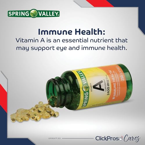 Snapklik.com : Spring Valley Vitamin A Softgels, 2400 Mcg 250 Count 3 ...