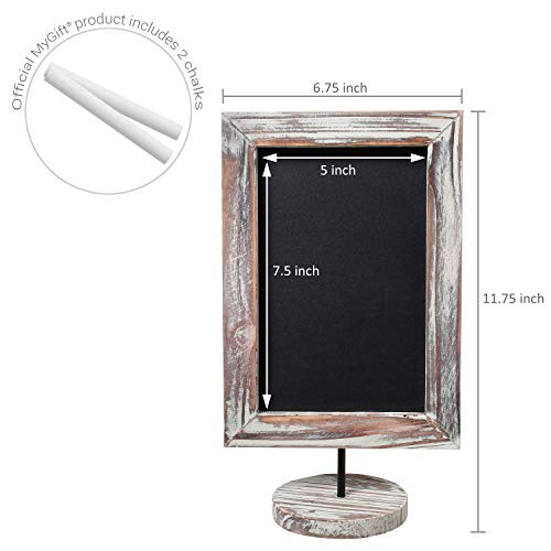 MyGift Set of 2, 12 Inch Chalkboard Sign with Torched Wood - Want It All