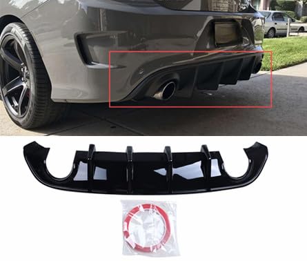 Snapklik.com : Rear Diffuser Glossy Black Compatible 2015-2024 Dodge ...