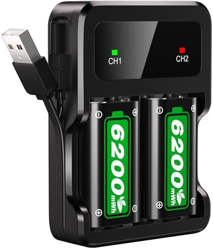 sevkumz Rechargeable 2x2600mAh Battery Packs for Xbox with High-Speed ...