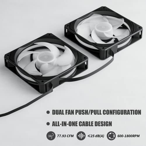 upHere ARGB CPU Air Cooler,6 Copper Heat Pipes,Single-Tower with Dual ...