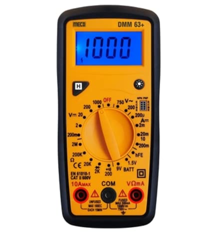 Meco 3-1/2 Digit 2000 Count Digital Multimeter with 1000V DC / 750V AC ...