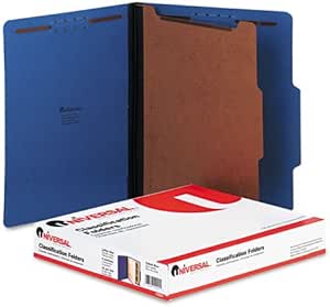 Amazon.com: Letter Size Classification Folders 4 Sections Dark Blue ...
