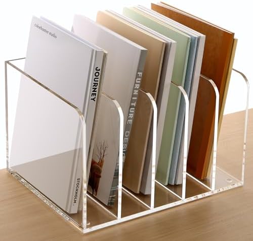 SANRUI Magazine File Holder,Acrylic Magazine Holder With 5 Slots ...