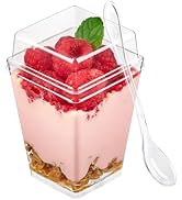Amazon.com | TOFLEN 50 Pack 3 oz Square Mini Dessert Cups with Lids and ...