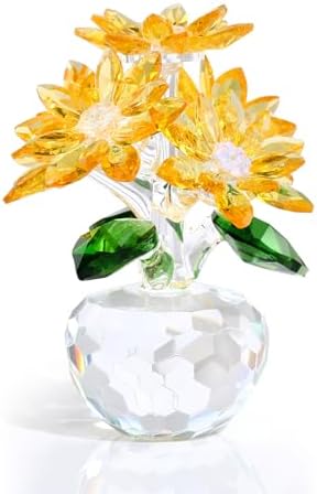 Amazon.com: TOPZEA Crystal Sunflower Figurine Collectibles, Glass ...
