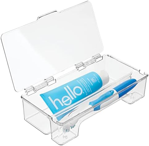 Amazon.com: mDesign Plastic Toothbrush Holder, Storage Organizer Bin ...