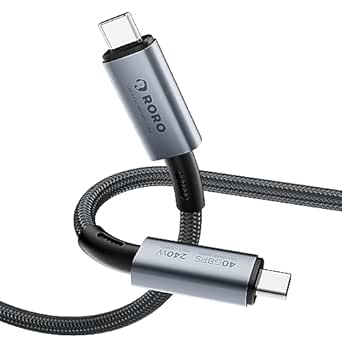 Amazon.com: R RORO® USB 4 Cable (40Gbps 240W 8K60hz Dual 4K60hz 3.28ft ...
