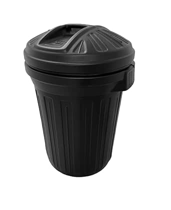 Black Outdoor Plastic Bin with Lid - Heavy Duty, Shatterproof, 80 Litre ...