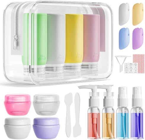 Amazon.com: 18pack Travel Bottles for Toiletries,TSA Approved Silicone ...