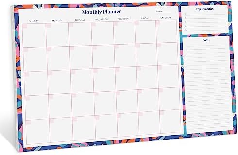 Amazon.com : Rileys Monthly Planner Desk Pad, Undated Planner Calendar ...