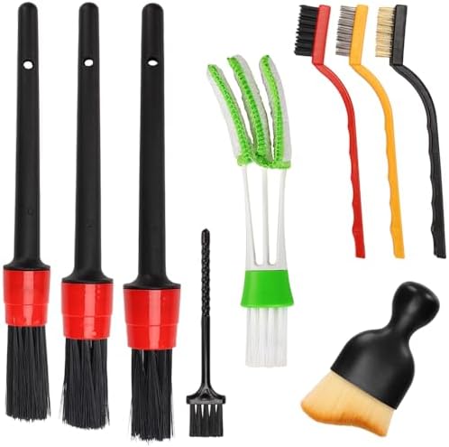 Amazon.com: Auto Car Detailing Brush Set Car Interior Cleaning Kit ...