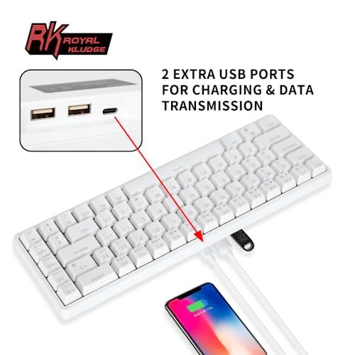 RK ROYAL KLUDGE RKG68 Mechanical Keyboard, Triple Mode BT5.0 /2.4G /USB ...