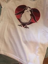 Amazon.com: Star Wars Porg In Heart Red Pink Fade Valentine T-Shirt T ...