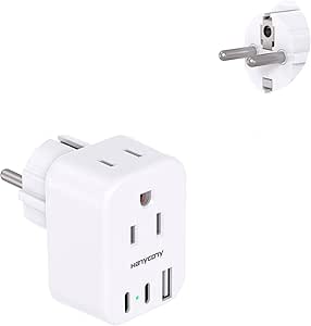 Amazon.com: Type E F Plug Adapter, Germany France Travel Plug Adapter ...