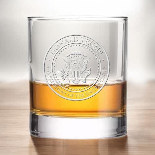 Amazon.com: Trump 47 Presidential Seal 13oz Whiskey Glass | 45 47 ...