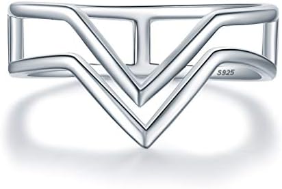 UMODE 925 Sterling Silver Vsco Wave Ring Midi Statement Rings for Women ...