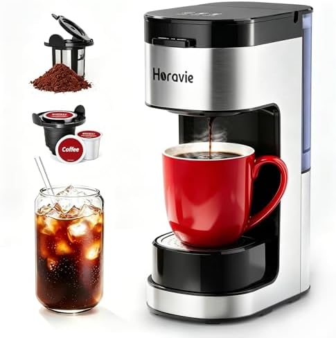 Amazon.com: Horavie Single Serve Coffee Maker, Hot and Iced Coffee ...