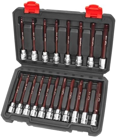 LLNDEI 3/8-Inch Drive Extra Long Allen Hex Bit Socket Set 19PCS ...