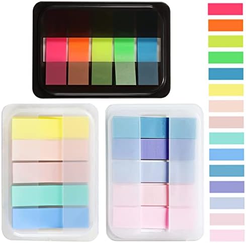 Sticky Tabs,moinkerin 900 Pieces Transparent Sticky Notes Book Tabs PET ...