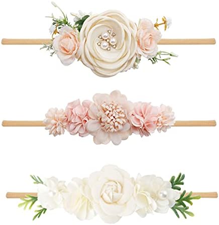 Amazon.com: BFNAAgirl Baby Girl Floral Headband Nylon Flower Crown ...