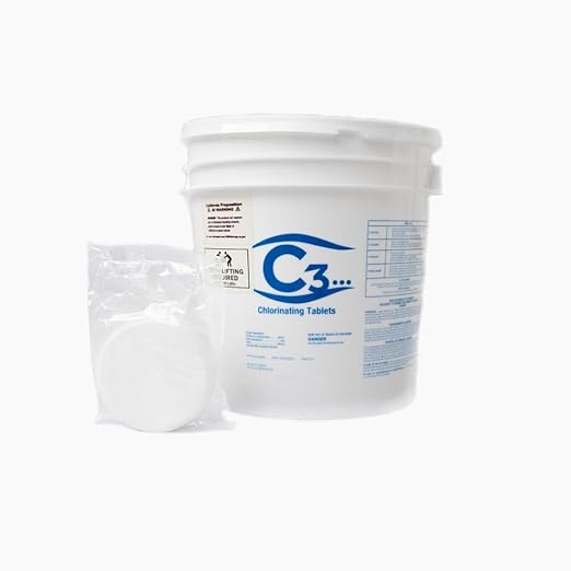 Amazon.com : C3 3" Swimming Pool Chlorine Tablets | Long Lasting & Slow ...