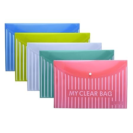 CLEAR BAG Vertical Folder A4/Legal Side Opening Twin/Double Pocket ...