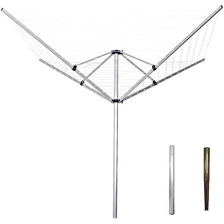 Amazon.com: Umbrella Clothesline Outdoor 4 Arms 12 Rows, 165 Feet ...