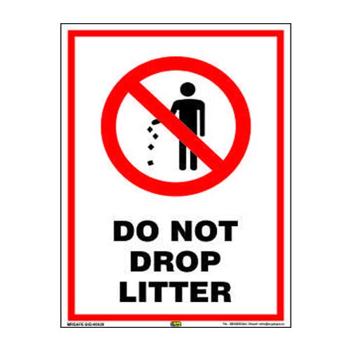Mr. Safe - Do Not Drop Litter Sign Eco Vinyl Sticker A4 (8.25 inch X 11 ...
