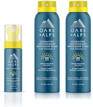 Amazon.com: Oars + Alps Face and Scalp Mist SPF 35 Sunscreen ...