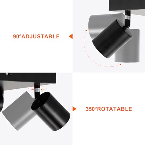 Ketom Adjustable 6 Way Ceiling Spotlight Fitting – GU10 LED Ceiling ...