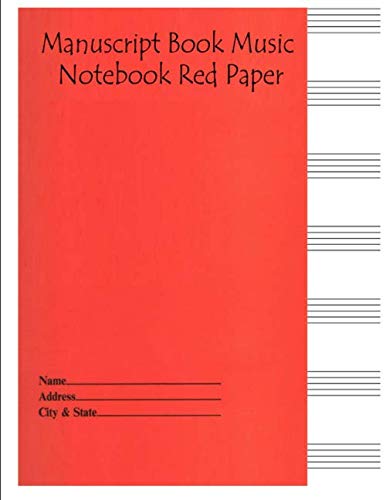 Manuscript Book Music Notebook Red Paper: Sheet Music Black Notebook ...