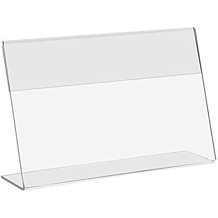 Amazon.com : 10 Pcs Clear Sign Holder Acrylic L-Shaped Table Card ...