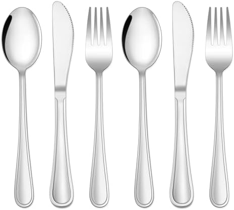 Herogo Kids Cutlery Set, 6 Pieces Stainless Steel Children Flatware ...