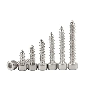 Cilky 2~30pcs M2 M2.5 M3 M3.5 M4 M5 M6 304 Stainless Steel Hex Hex Socket Cap Head Self-Tapping ...